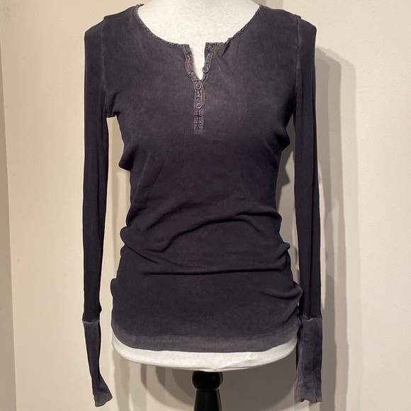 Dear John Tops Dear John Dip Dye Extra Long Sleeve Henley In